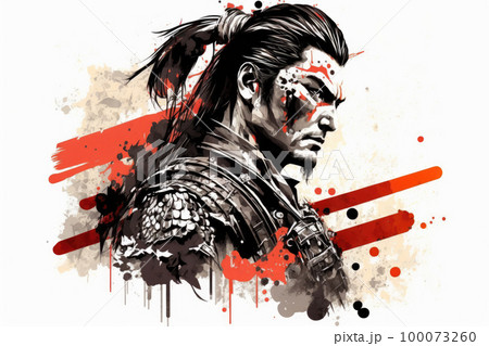 墨絵の戦国武将のイラスト素材 [100073260] - PIXTA