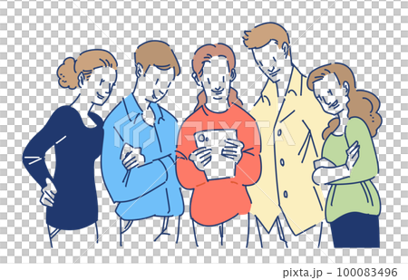 a team of 5 people - Stock Illustration [100083496] - PIXTA
