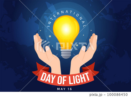 International Day of Light on May 16...のイラスト素材 [100086450] - PIXTA