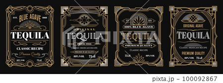 Vintage tequila labels, alcohol frames...のイラスト素材 [100092867] - PIXTA