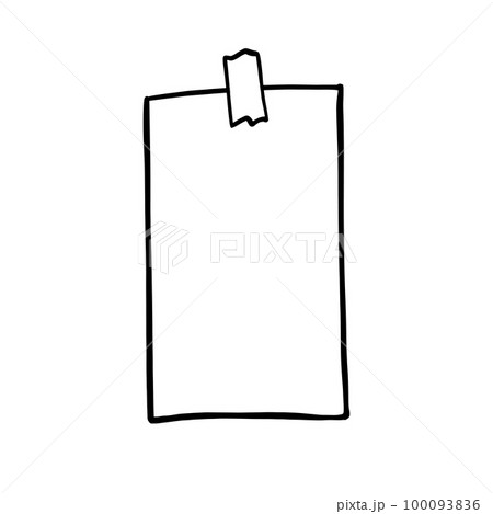 Paper note sketch. Hand drawn sticky paper note...のイラスト素材 [100093836 ...