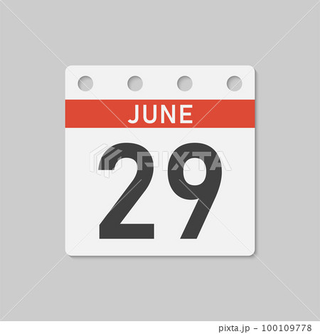 Icon page calendar day - 29 Juneのイラスト素材 [100109778] - PIXTA
