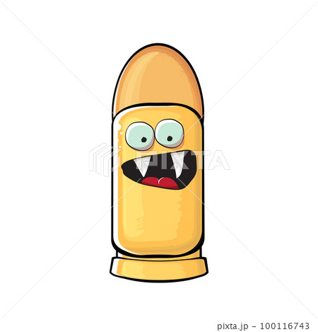 Bullet character. Cartoon funny orange bullet...のイラスト素材 [100116743] - PIXTA