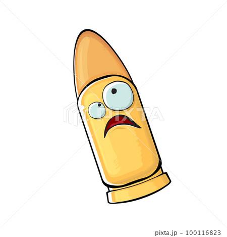 Bullet character. Cartoon funny orange bullet...のイラスト素材 [100116823] - PIXTA