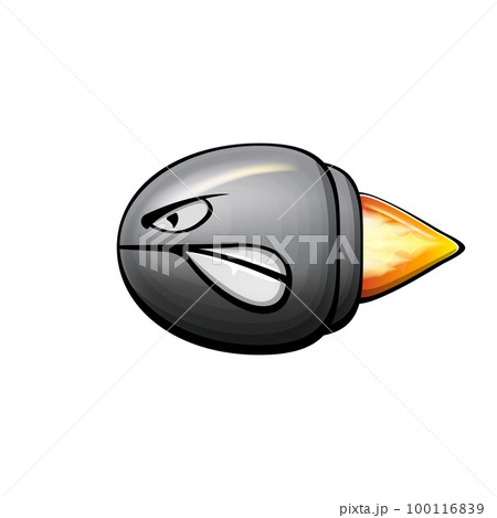 Vector cartoon gun bullet with fire bullet...のイラスト素材 [100116839] - PIXTA