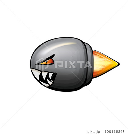 Vector cartoon gun bullet with fire bullet...のイラスト素材 [100116843] - PIXTA