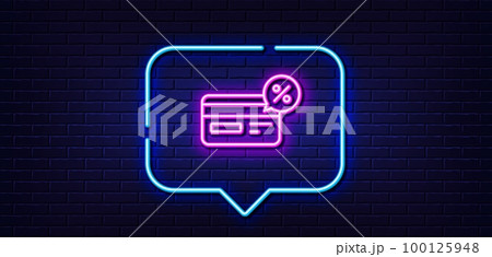 Neon light speech bubble. Credit card line...のイラスト素材 [100125948] - PIXTA