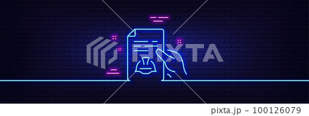 Neon light glow effect. Engineering line icon....のイラスト素材 [100126079 ...