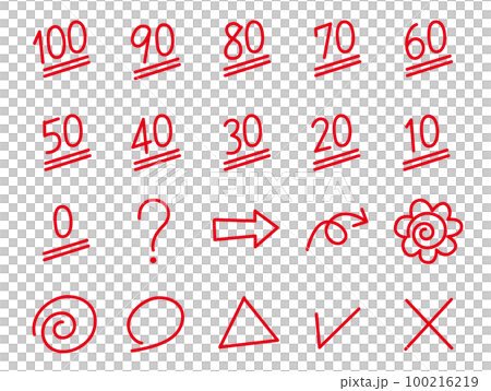 Score and scoring icon set_red - Stock Illustration [100216219] - PIXTA