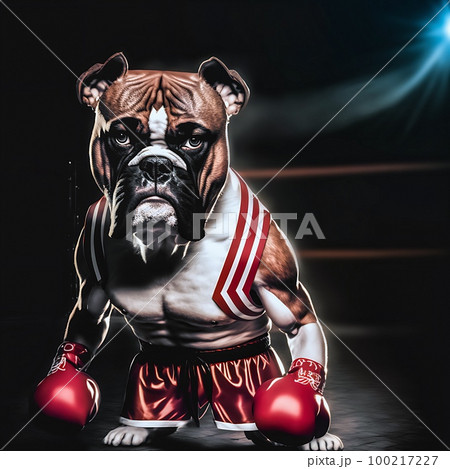 Photo realistic portrait of dwarf boxer breed...のイラスト素材 [100217227] - PIXTA