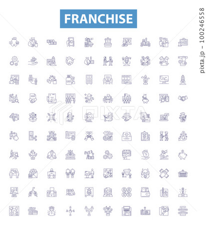 Franchise line icons, signs set. Franchising,...のイラスト素材 [100246558] - PIXTA