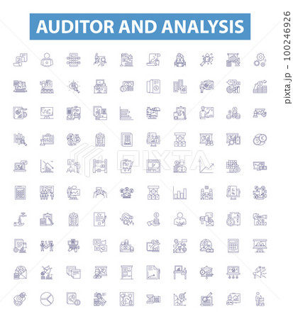 Auditor and analysis line icons, signs set....のイラスト素材 [100246926] - PIXTA
