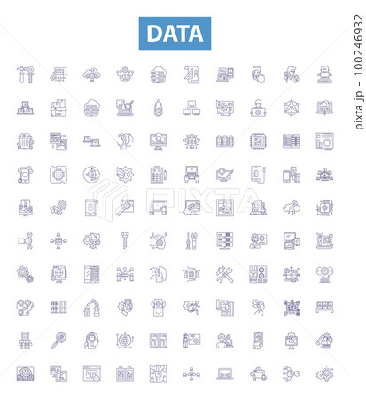 Data line icons, signs set. Data, Analytics,...のイラスト素材 [100246932] - PIXTA