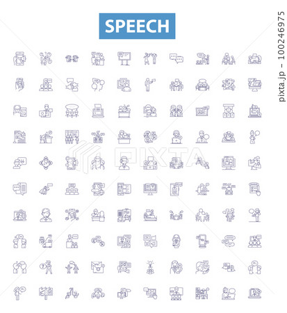 Speech line icons, signs set. Speech, Oral,...のイラスト素材 [100246975] - PIXTA
