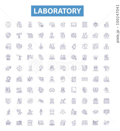 Laboratory line icons, signs set. Lab,...のイラスト素材 [100247041] - PIXTA