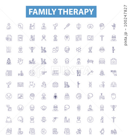 Family therapy line icons, signs set. family,...のイラスト素材 [100247827] - PIXTA