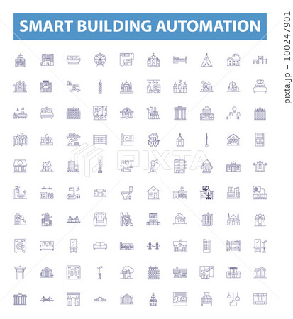Smart building automation line icons, signs...のイラスト素材 [100247901] - PIXTA