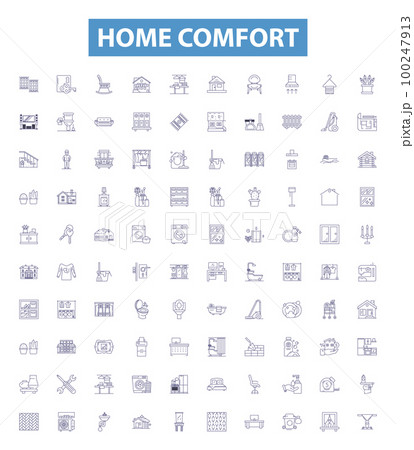 Home comfort line icons, signs set. Homely,...のイラスト素材 [100247913] - PIXTA