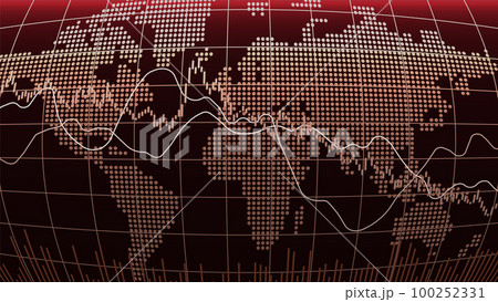 Candlestick chart, line graph and bar chart....のイラスト素材 [100252331] - PIXTA