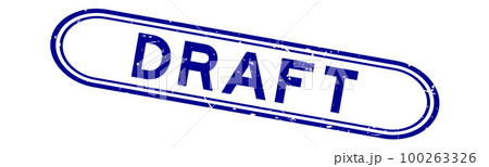 Grunge blue draft word rubber seal stamp on...のイラスト素材 [100263326] - PIXTA
