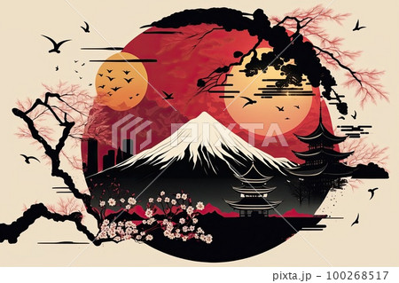 tokio line art, Japan, japanese culture,...のイラスト素材 [100268517] - PIXTA