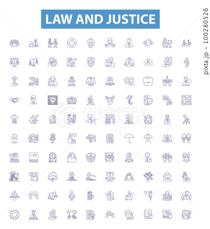 Law and justice line icons, signs set. Law,...のイラスト素材 [100280526] - PIXTA