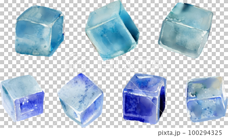 Ice watercolor style vector illustration set - Stock Illustration ...