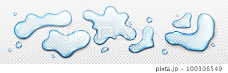 Realistic water puddle transparent backgroundのイラスト素材 [100306549] - PIXTA