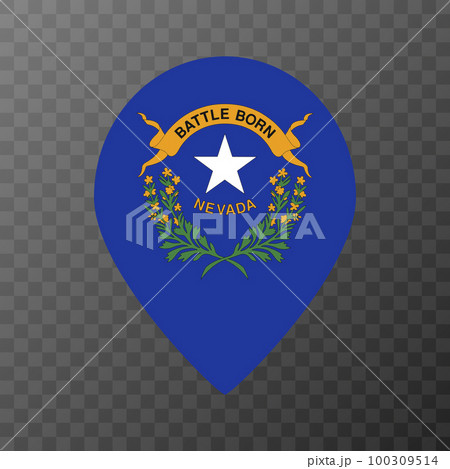 Map pointer with flag Nevada state. Vector...のイラスト素材 [100309514] - PIXTA