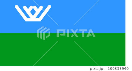 Flag of Khanty Mansi Autonomous Okrug (Russian...のイラスト素材 [100333940 ...