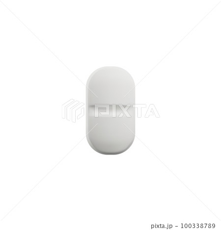 Realistic medical pill with cutting strip 3D...のイラスト素材 [100338789] - PIXTA