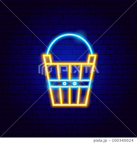 Wooden Bucket Neon Signのイラスト素材 [100340024] - PIXTA