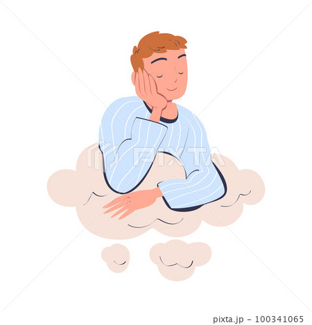 Man Character Dreaming Imagining and...のイラスト素材 [100341065] - PIXTA