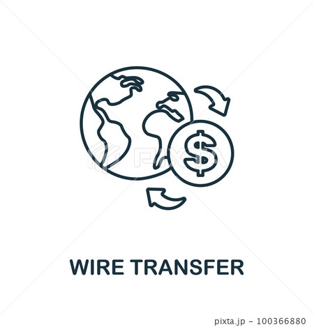 Wire Transfer line icon. Colored element sign...のイラスト素材 [100366880] - PIXTA