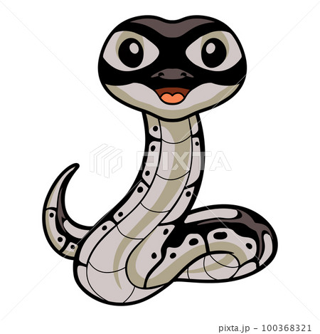 Cute happy python snake cartoonのイラスト素材 [100368321] - PIXTA