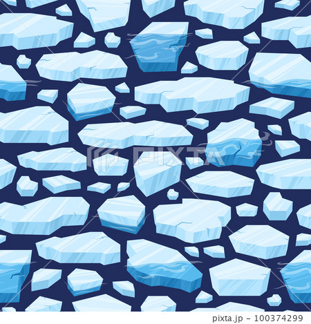 Cartoon floating ice seamless pattern. Frozen...のイラスト素材 [100374299] - PIXTA
