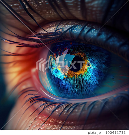 A close-up of the human eye. Close-up of the...のイラスト素材 [100411751] - PIXTA