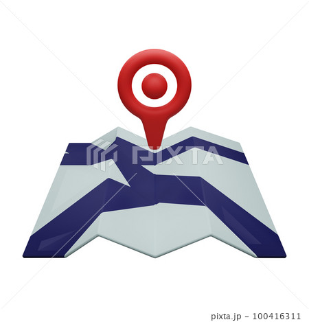 3d rendering map location illustration designのイラスト素材 [100416311] - PIXTA