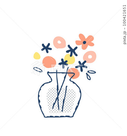 花瓶に入った花のイラスト素材 [100421651] - PIXTA