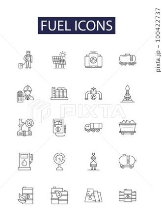 Fuel icons line vector icons and signs. Icons,...のイラスト素材 [100422737 ...