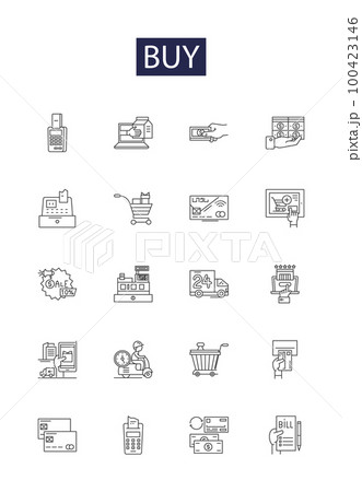 Buy line vector icons and signs. Acquire,...のイラスト素材 [100423146] - PIXTA