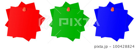 Stickie Note blank template red, green and...のイラスト素材 [100428824] - PIXTA