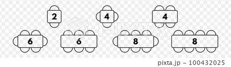 Table maps for restaurant seating capacity....のイラスト素材 [100432025] - PIXTA