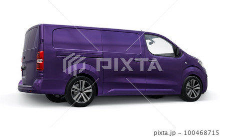 Violet van on a white background. A small...のイラスト素材 [100468715] - PIXTA