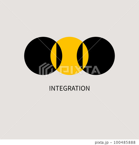 Integration abstract logo, three circlesのイラスト素材 [100485888] - PIXTA