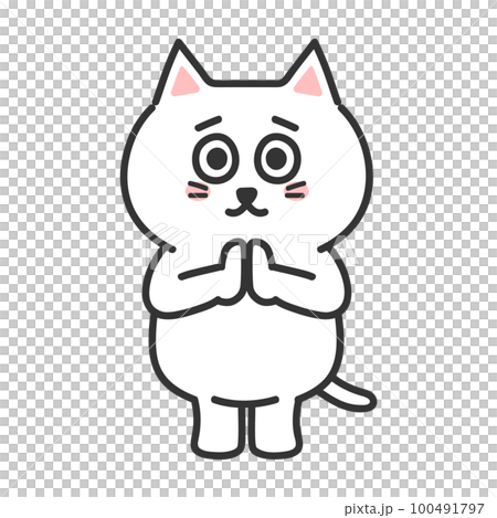 Illustration of a requesting cat White cat - Stock Illustration ...