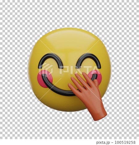 3d emoji Face with Hand Over Mouthのイラスト素材 [100519258] - PIXTA
