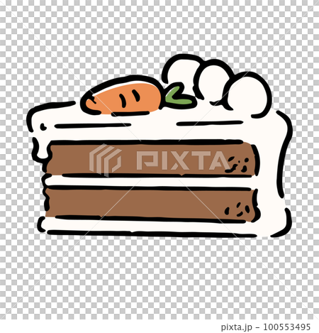 hand drawn carrot cake illustration - Stock Illustration [100553495 ...