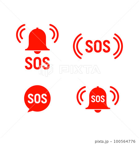 Sos icon emergency alarm button. SOS sign...のイラスト素材 [100564776] - PIXTA