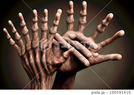 mutant caucasian human hand with abnormal...のイラスト素材 [100591419] - PIXTA